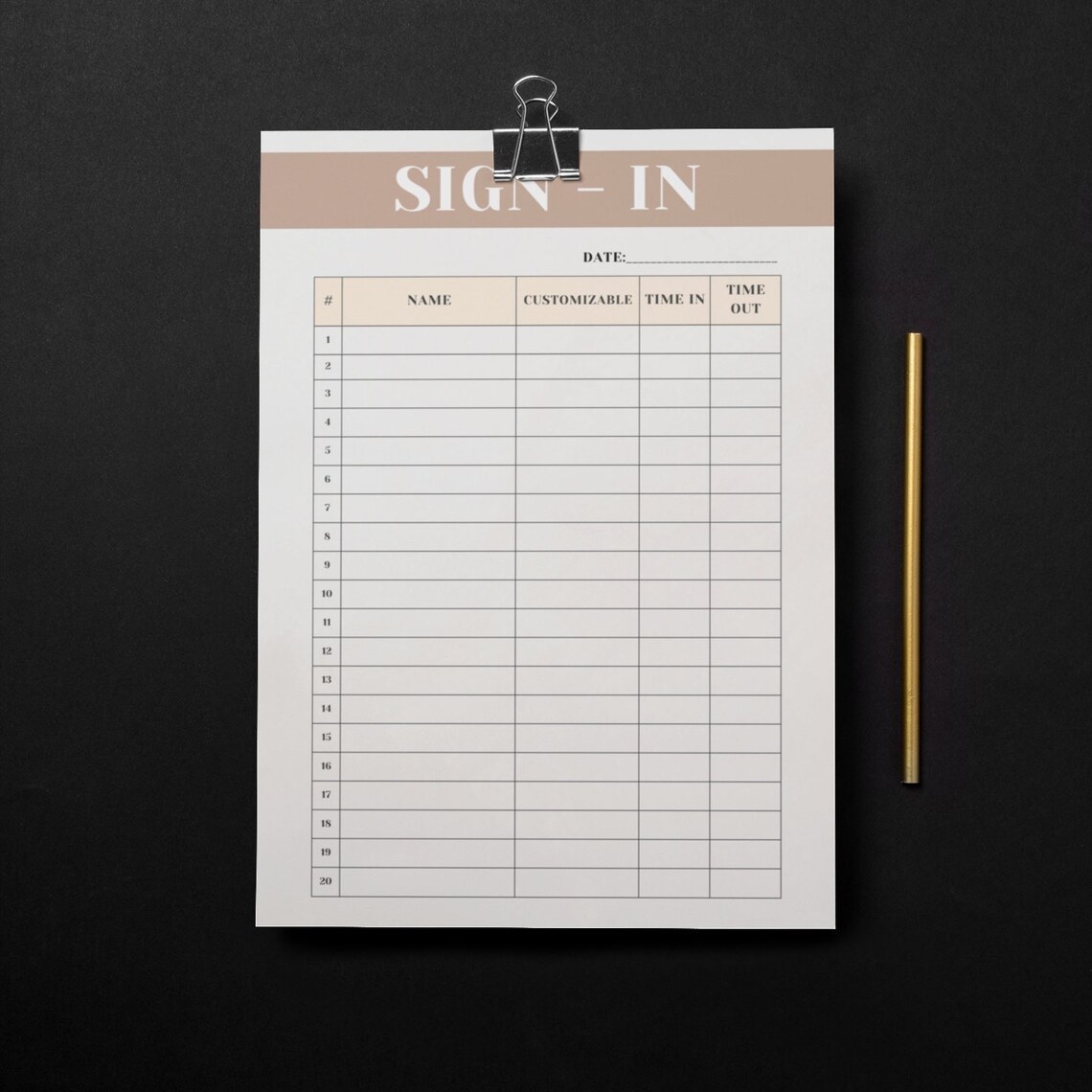 Editable Sign in Sheet Instant Download Sign in Sheet Canva - Etsy Canada