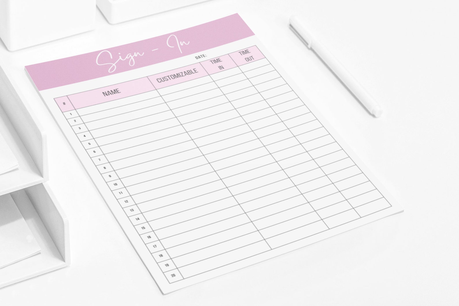 Editable Sign in Sheet, Instant Download, Sign in Sheet, Canva Template ...