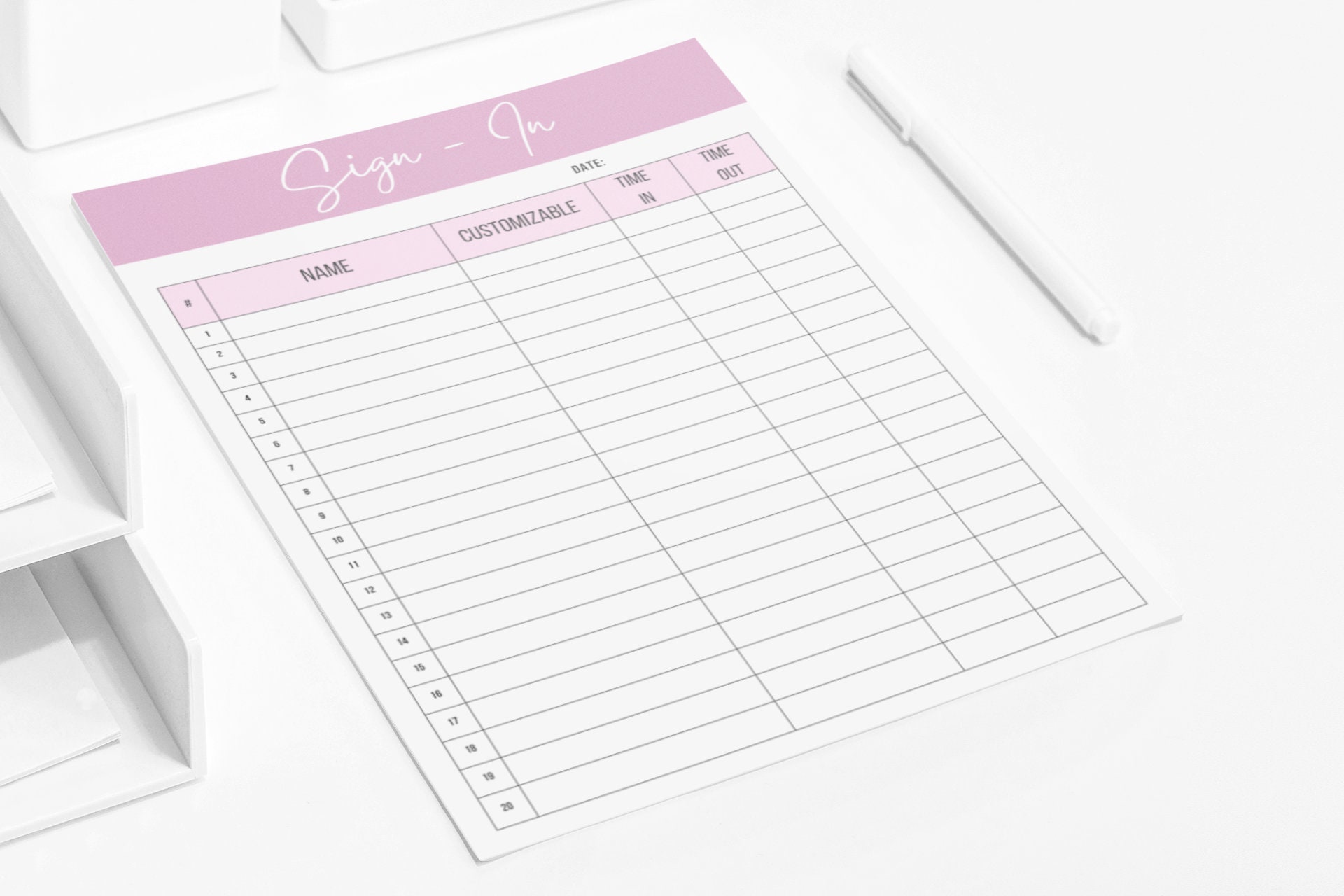 Editable Sign in Sheet, Instant Download, Sign in Sheet, Canva Template ...