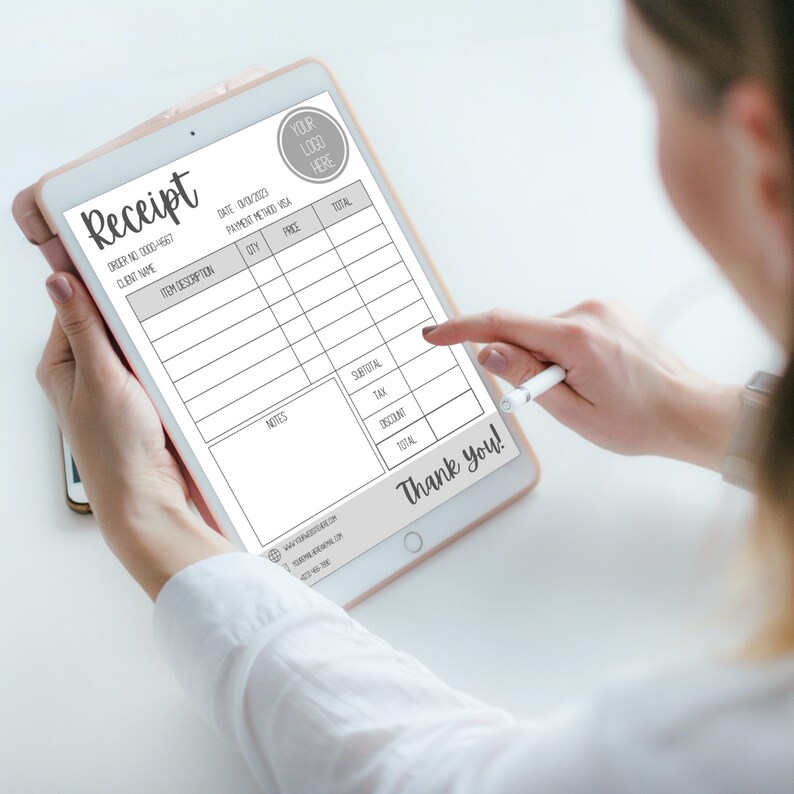 Small Business Printable Receipt Template Customizable | Invoice ...