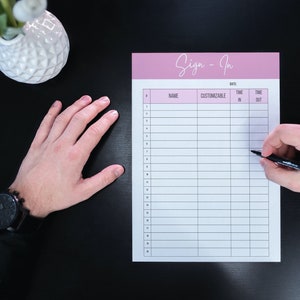 Editable Sign in Sheet, Instant Download, Sign in Sheet, Canva Template ...