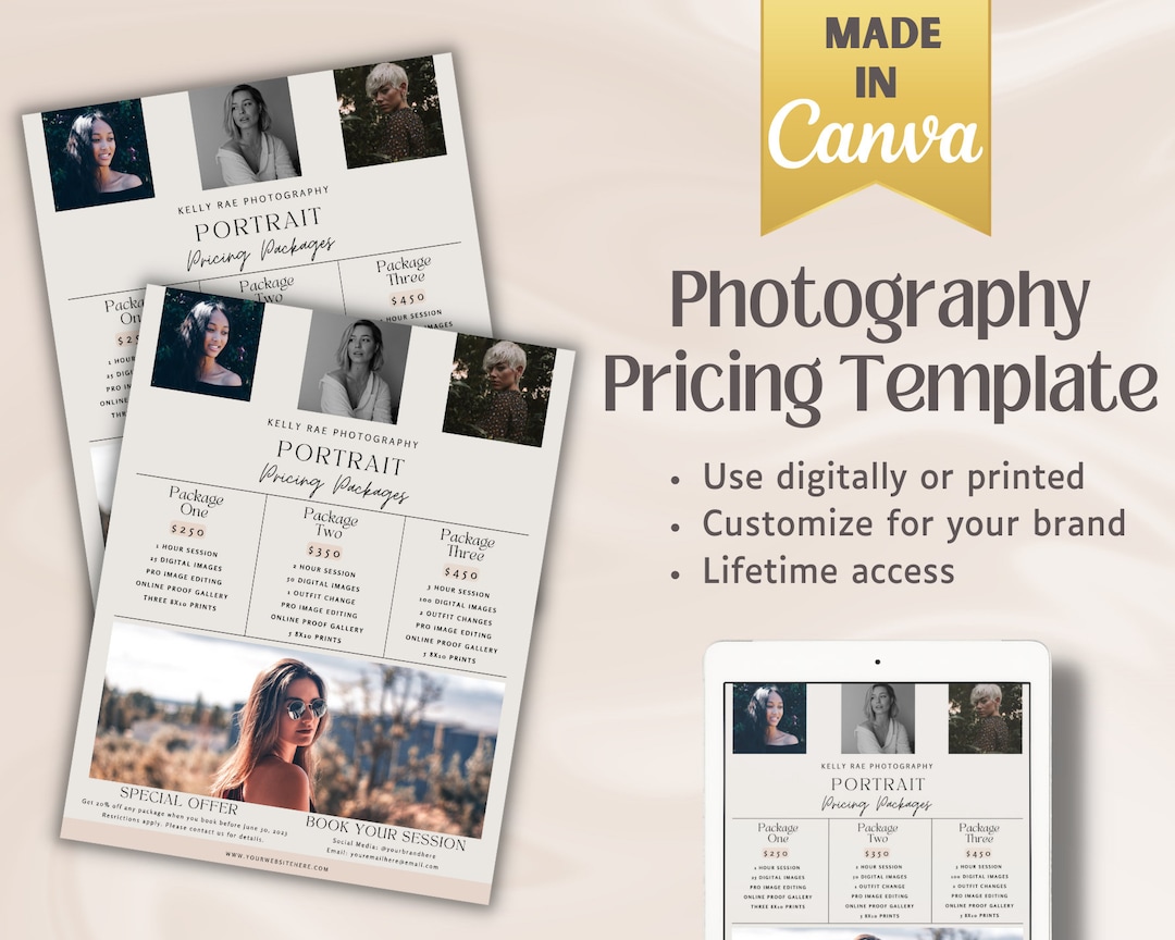 Photography Pricing Template - Price List Template Photography ...