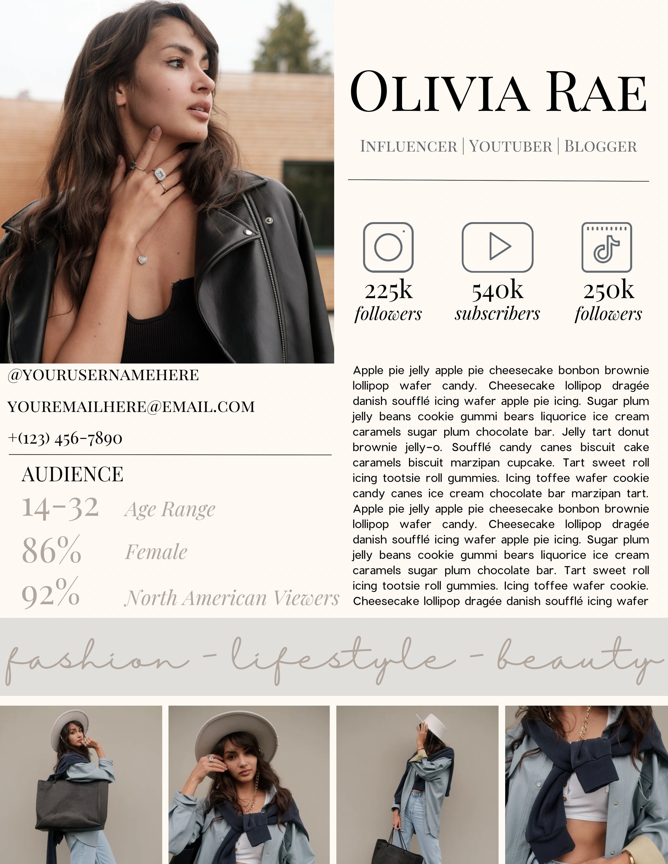 Media Kit Template | Influencer Media Kit Template | Social Media Kit ...