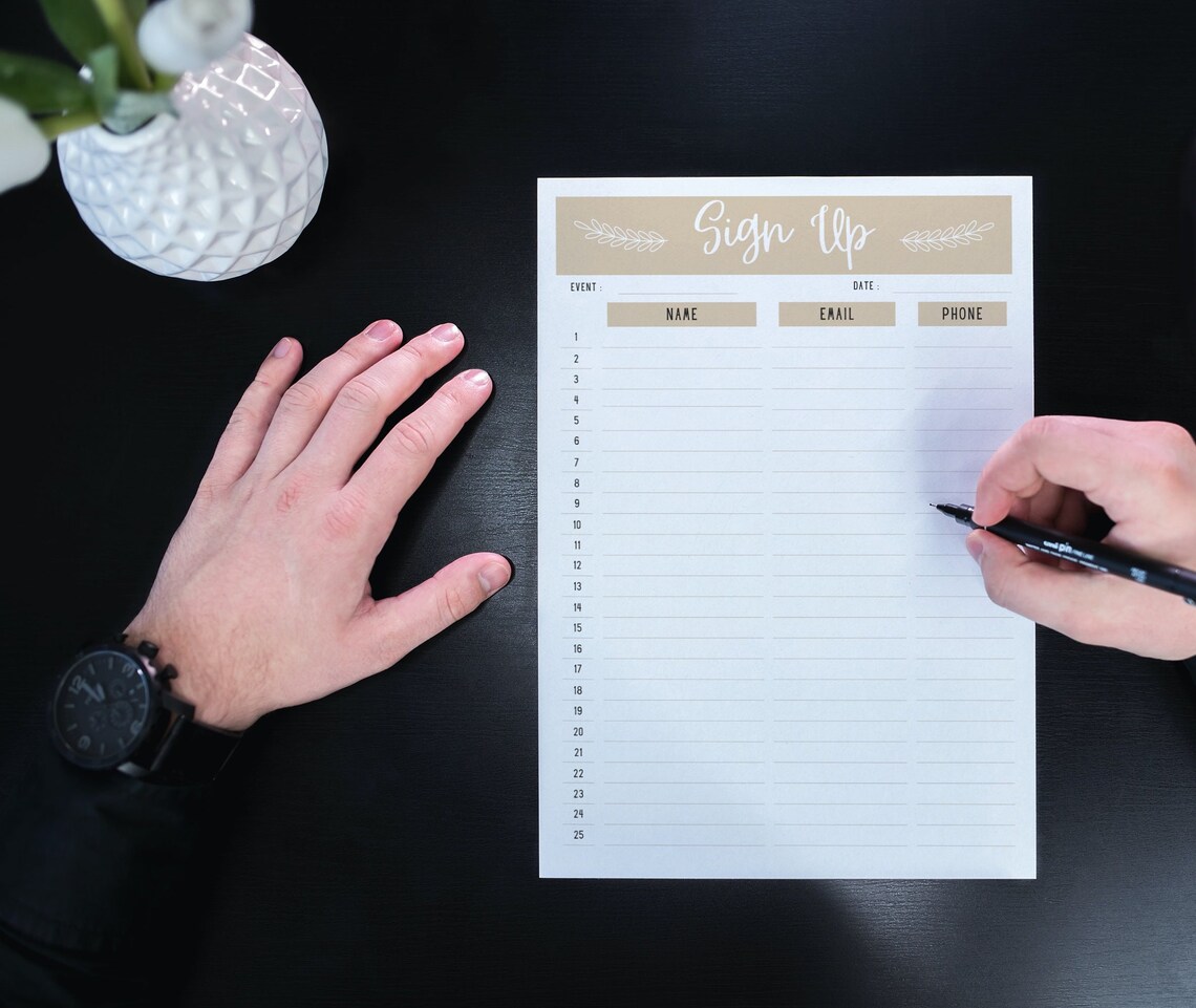 Editable Sign up Sheet. Sign up Sheet Template. Event Sign Up. Canva ...