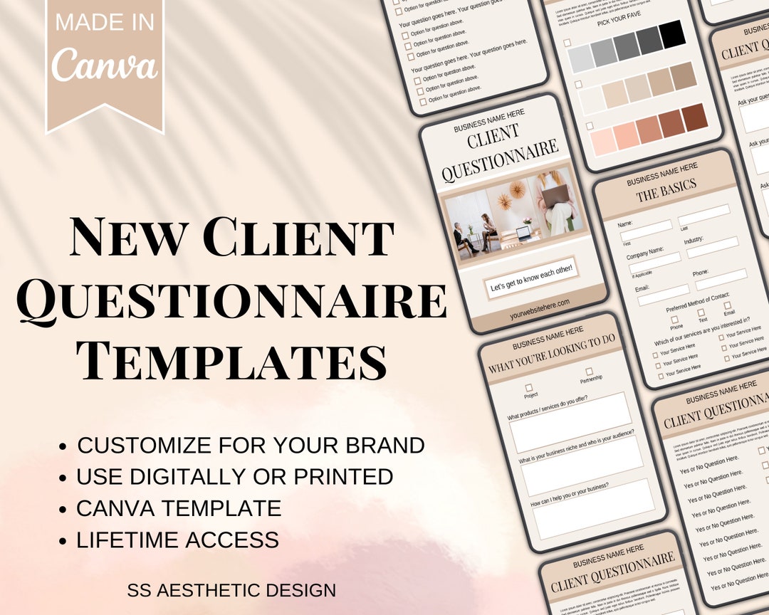 New Client Questionnaire Template | Social Media Manager | Virtual ...