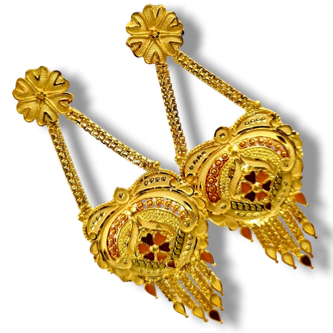 Bespoke Beauty: Gold-plated Crystal Earrings by Artisans - Etsy