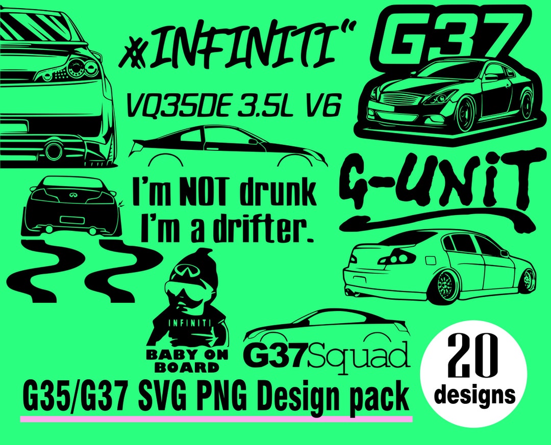 G35 G37 SVG PNG 20 Design Pack Drift Racing Takeover Vq35 Infinity V6 ...