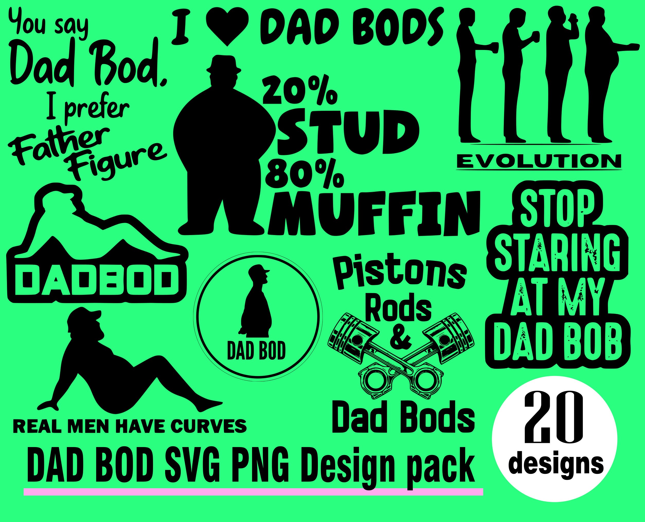 Dad Bod SVG PNG 20 Design Pack Beer Grill BBQ Truck Fathers Day Father ...