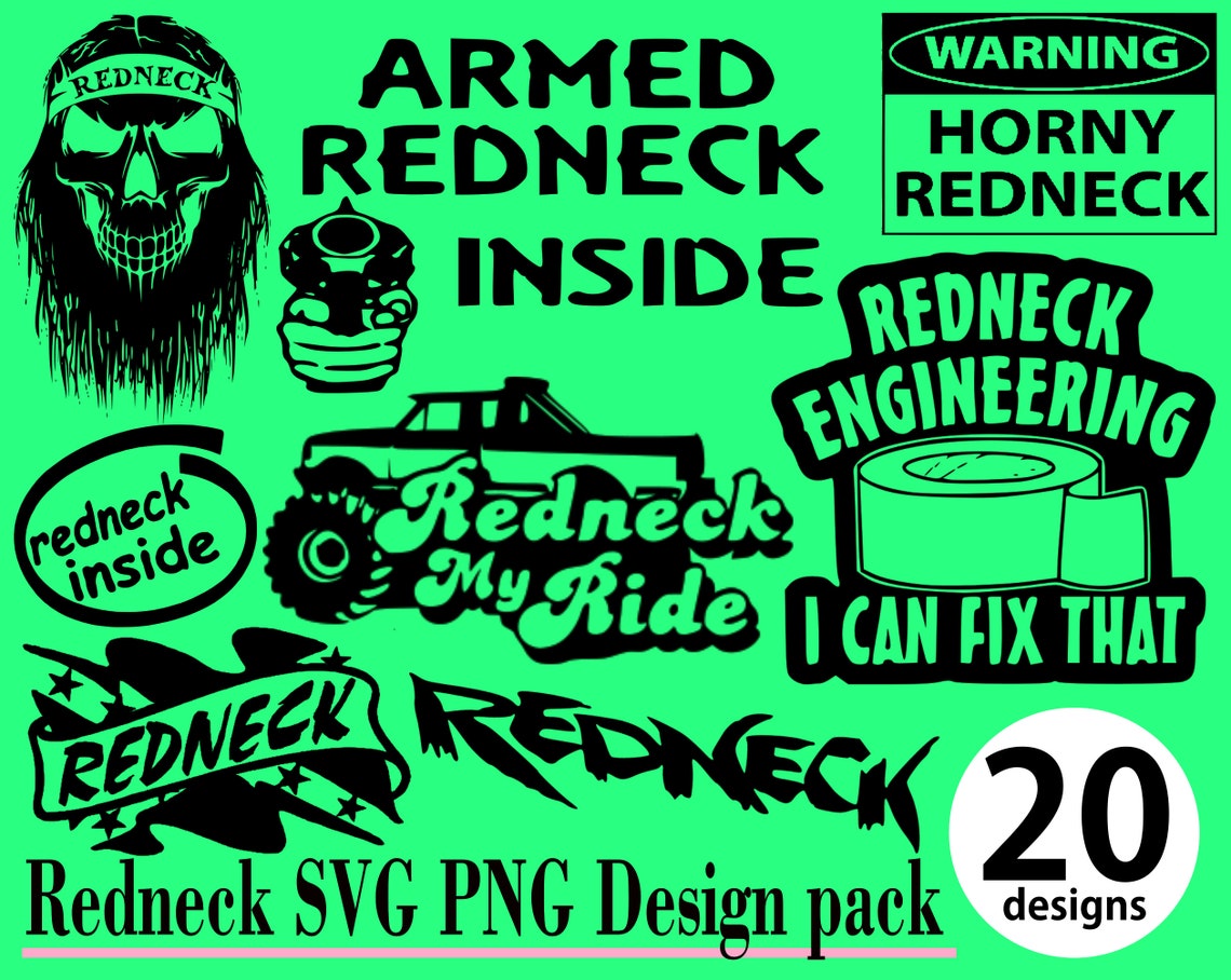 Red Neck SVG PNG 20 Design Pack Truck Offroad Ram Truck Hill Billy ...