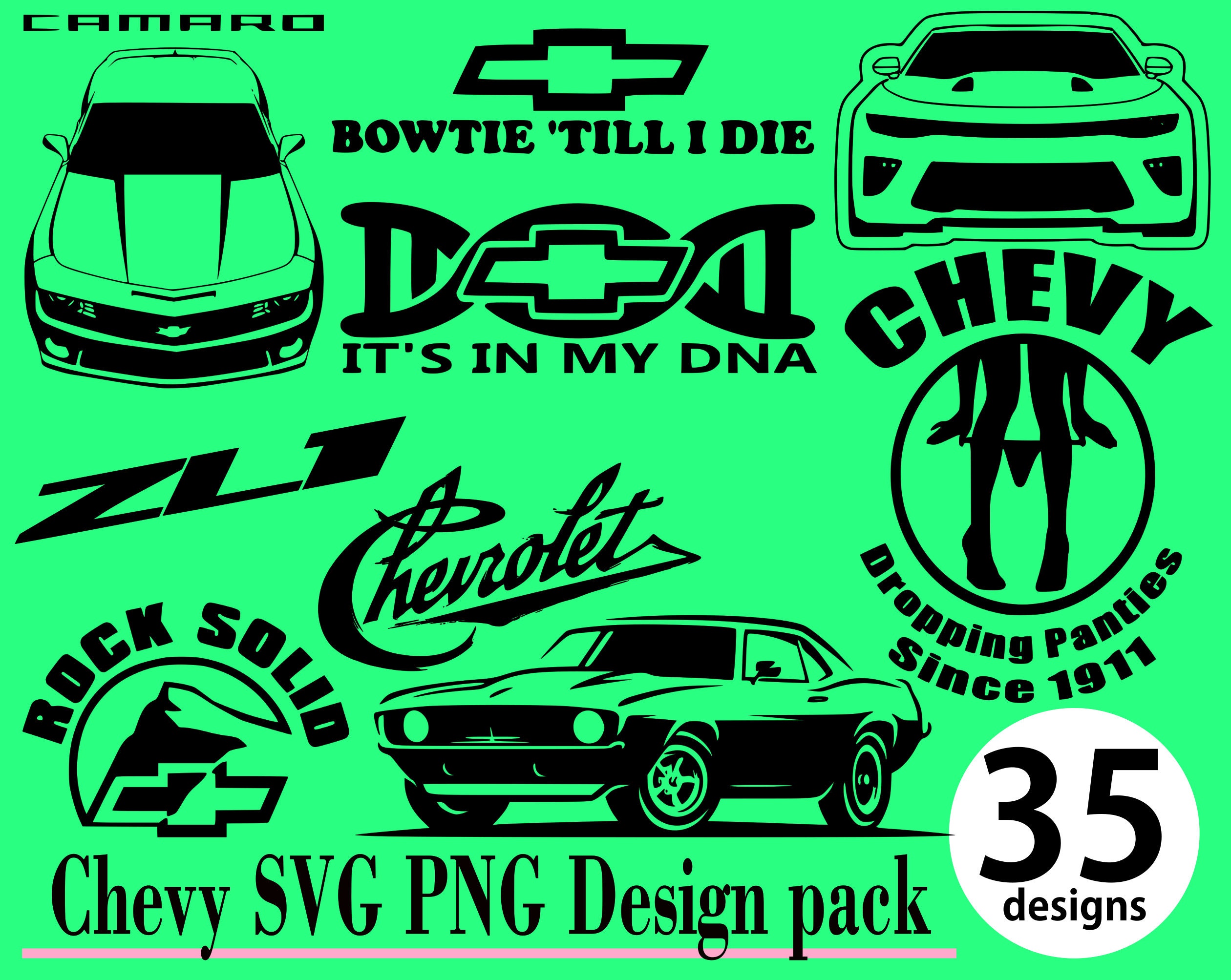 Chevy SVG PNG 35 Design Pack Camaro Corvette Cars Muscle Car American ...