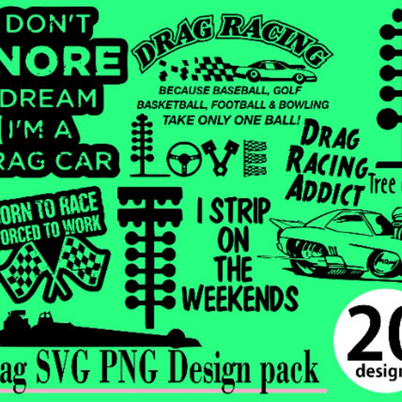 Drag Racing Svg - Etsy