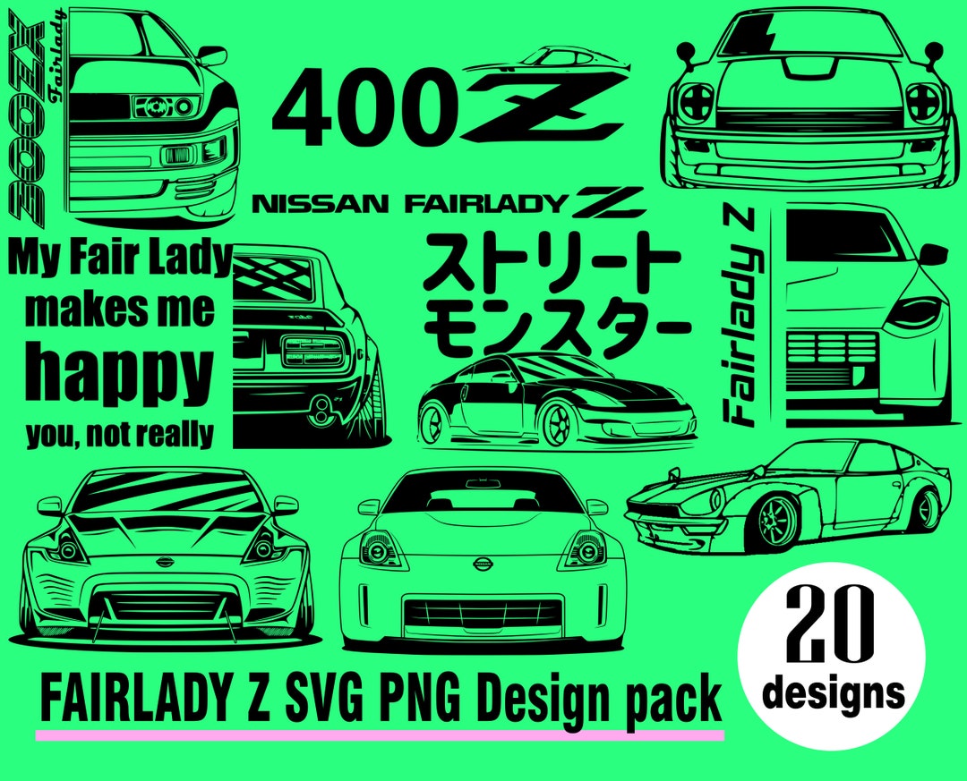 Fairlady Z SVG PNG 20 Design Pack Drift Racing Skyline JDM Bumper ...