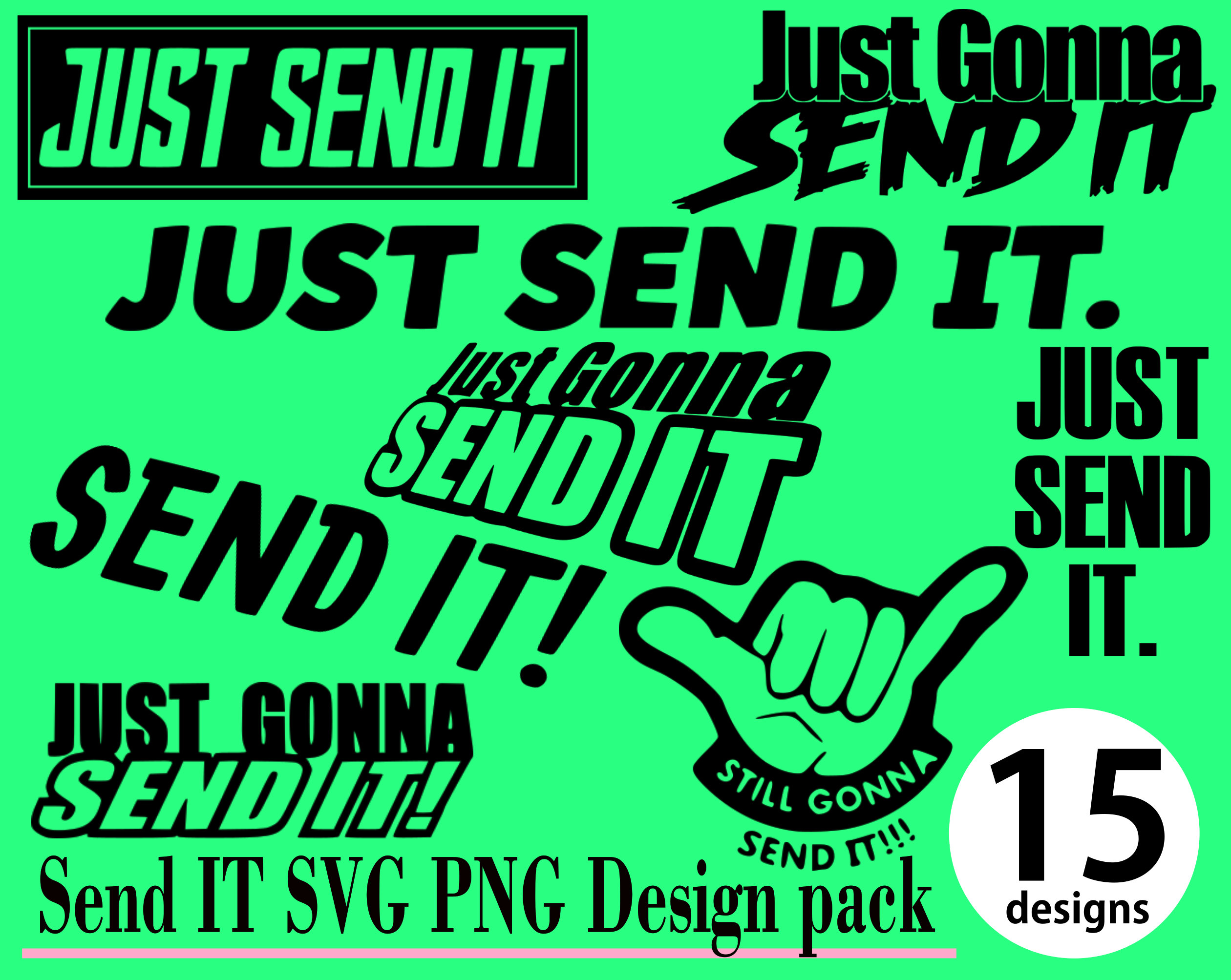 Send It SVG PNG 15 Design Pack Car Decal JDM Drift Sticker Pack Window ...