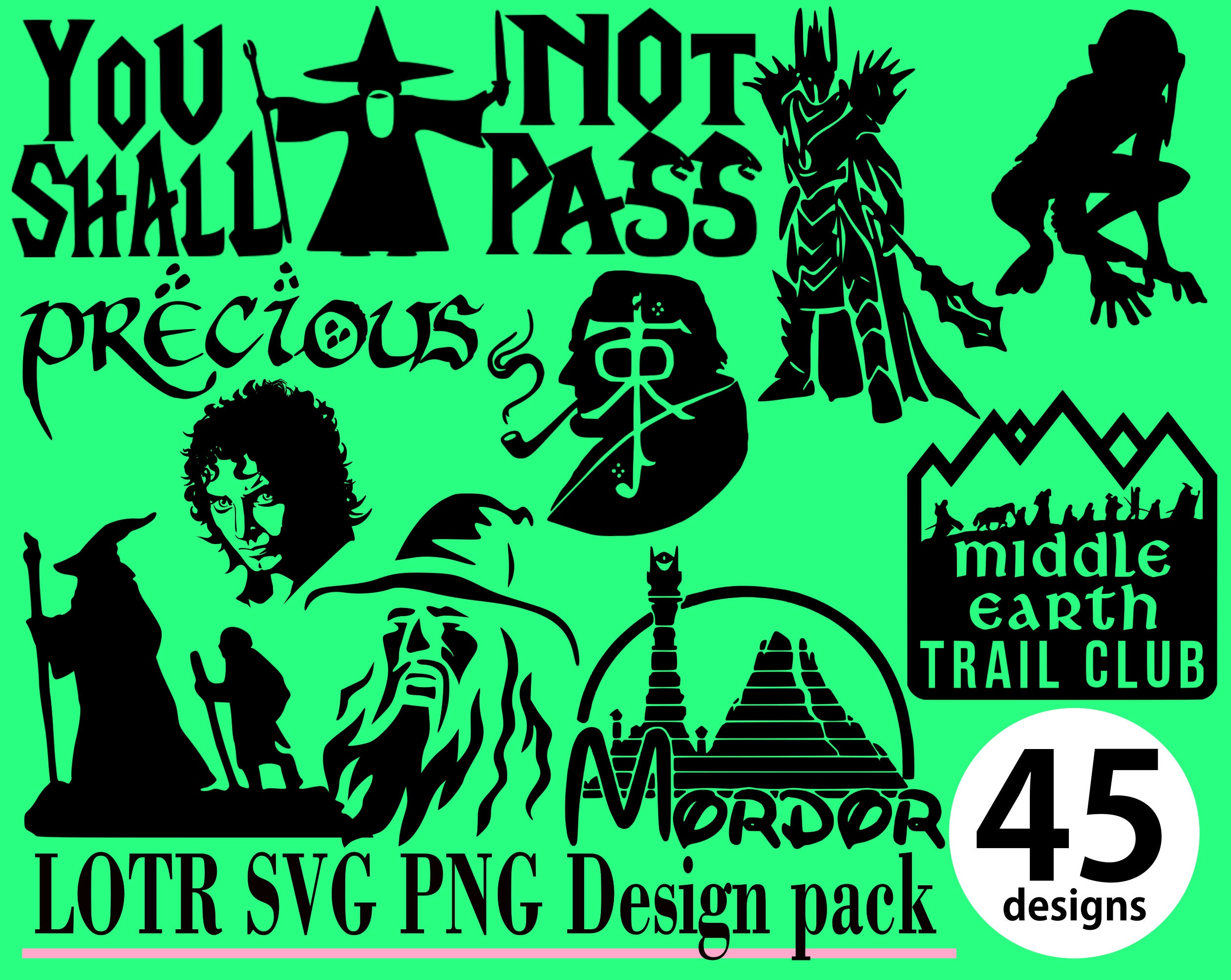 Mordor SVG PNG 40 Design Pack Gandalf Cosplay Middle Earth Frodo Sauron ...