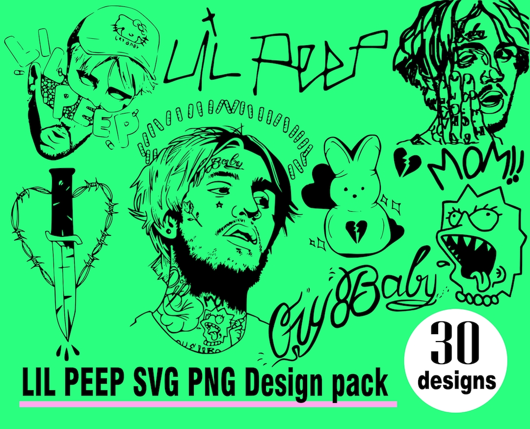 Lil Peep SVG PNG 30 Design Pack Crybaby Goth Boy Clique Beemer Boy ...