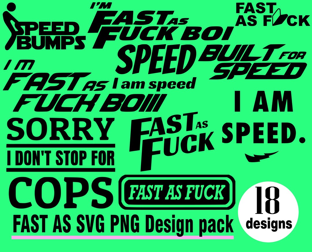 Fast as Hell SVG PNG 18 Design Pack Drift Civic Racing Drag Turbo ...