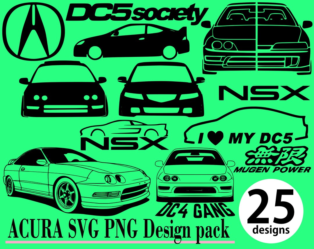 Acura SVG PNG 25 Design Pack Honda Acura Max Verstappen NSX Civic Drag ...