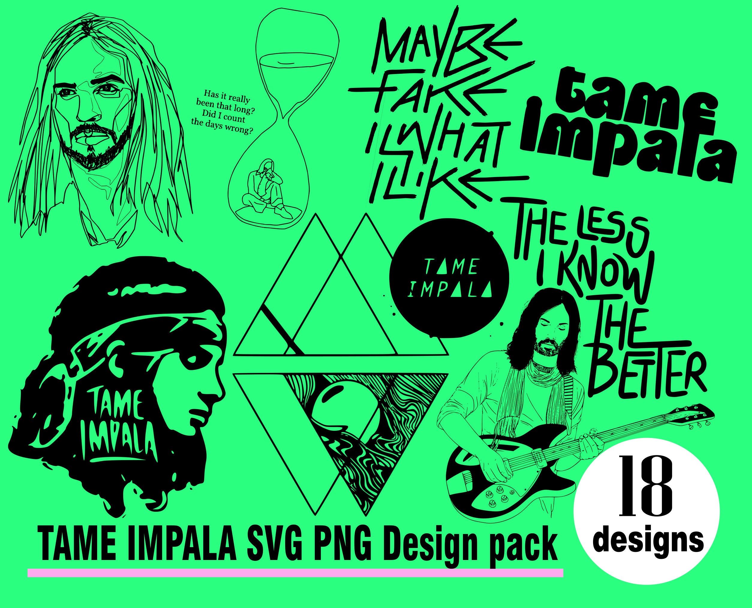 Tame Impala SVG PNG 18 Design Pack Kevin Parker Music Indie Slow Rush ...