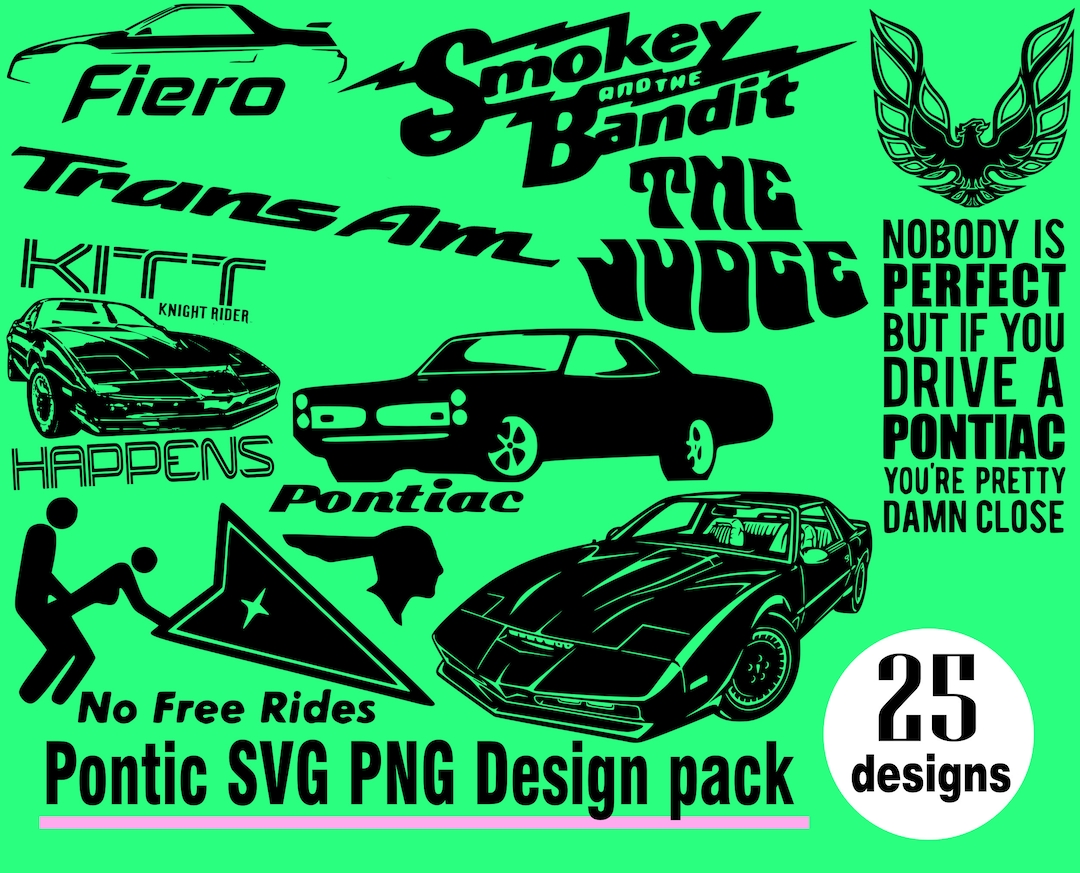 Muscle Car SVG PNG 25 Design Pack KITT Knight Rider Gto Smokey and the ...