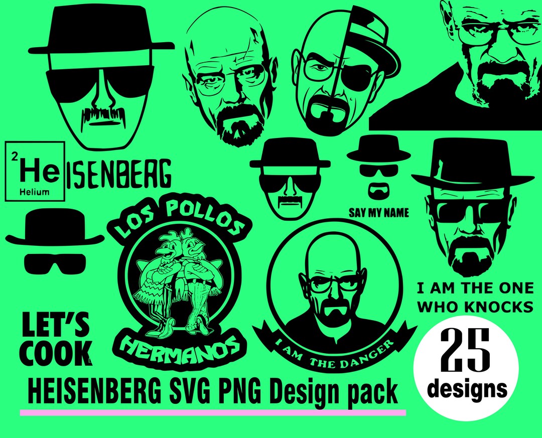 Heisenberg SVG PNG 25 Design Pack 90s Los Pollos Hermanos Lets Cook ...