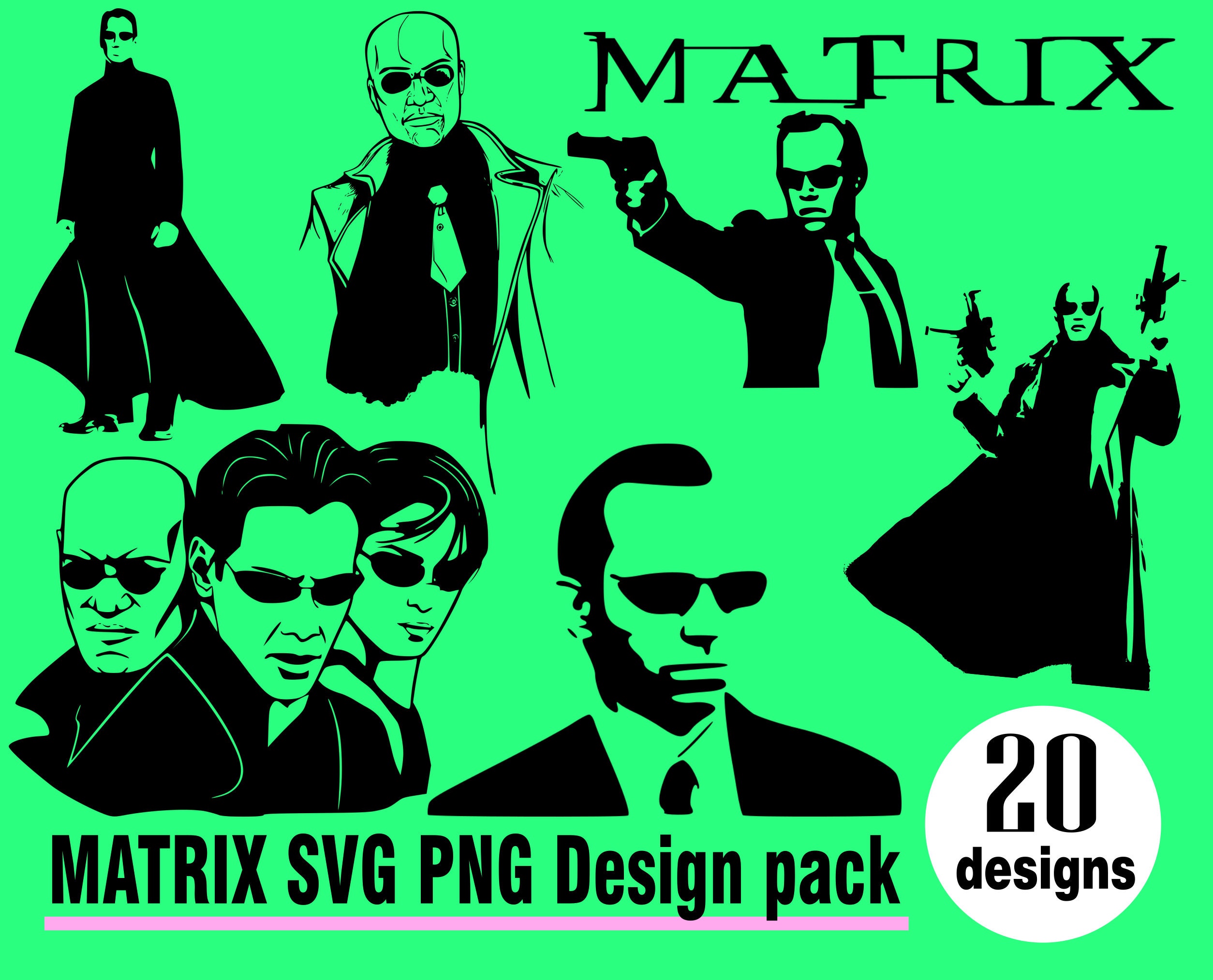 The Matrix SVG PNG 20 Design Pack 90s Oldschool Keanu Reeves - Etsy Ireland