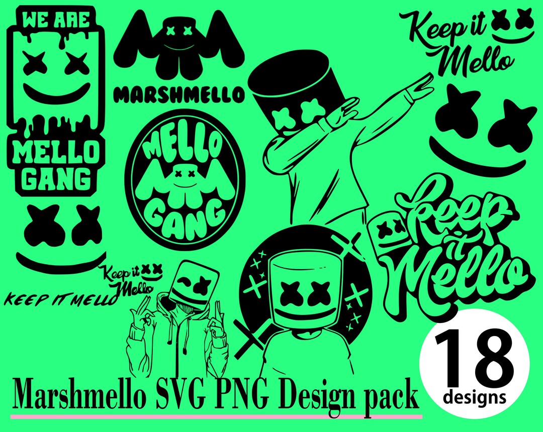 Marshmello SVG PNG 18 Design Pack Music Martin Garrix Tomorrow Land DJ ...