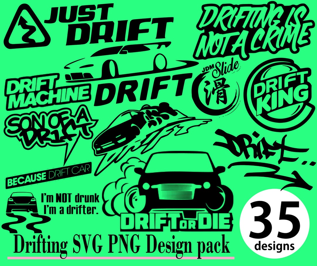 Drifting SVG PNG 35 Design Pack Drift Formula Drift Racing Drag Turbo ...