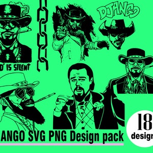 Django Unchained SVG PNG 18 Design Pack Quentin Tarantino Samuel ...