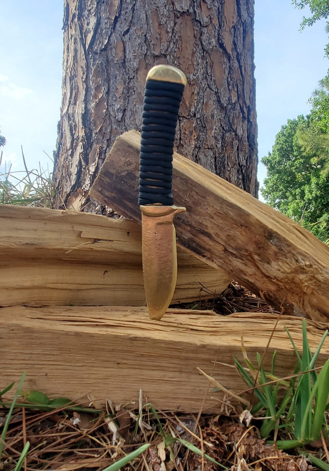 Solid Bronze Bushcraft Style Knife - Handmade in USA - Foundry Cast 100 ...