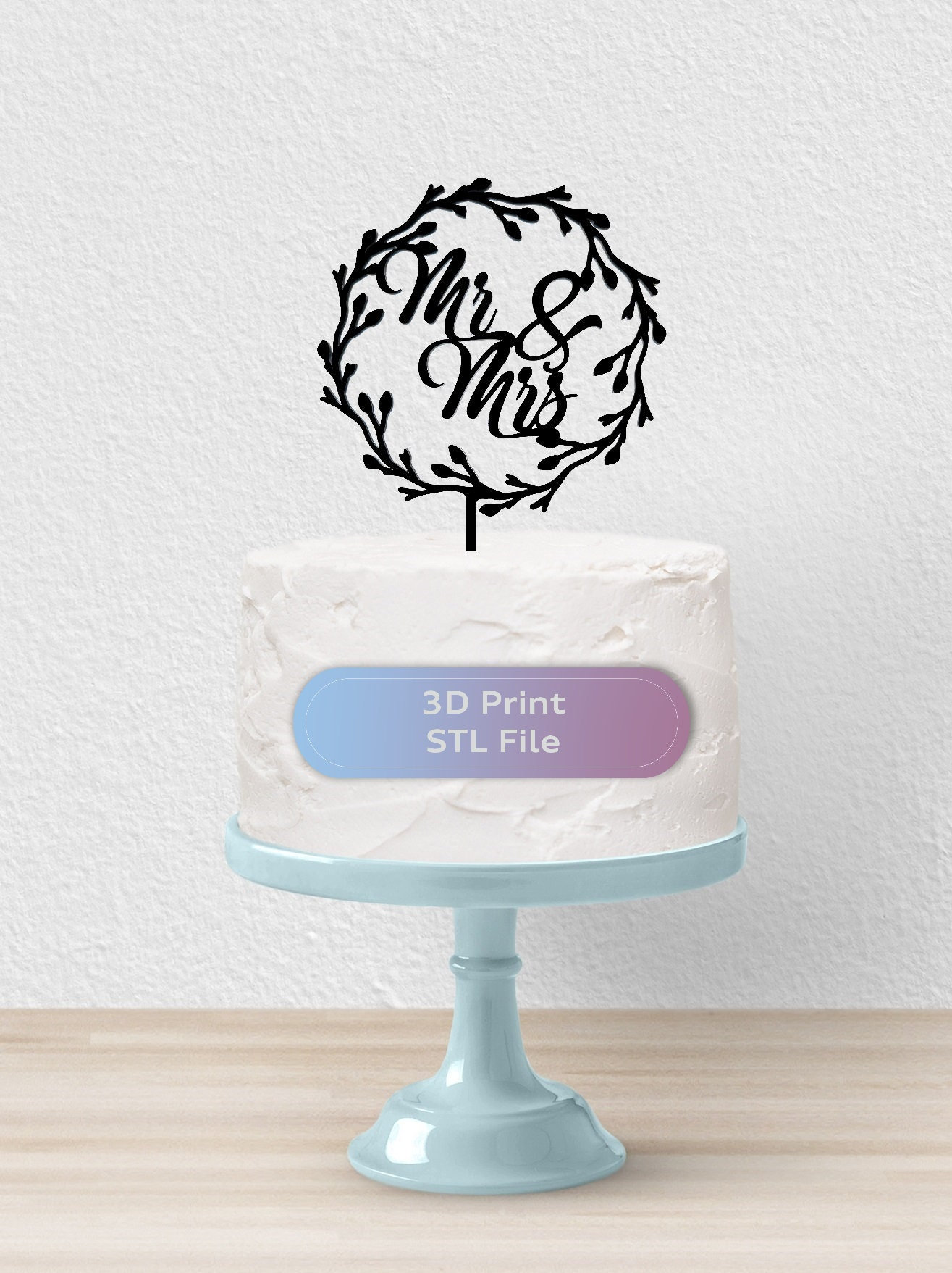 3D STL File Cake Topper Mr.mrs. Kranz - Etsy