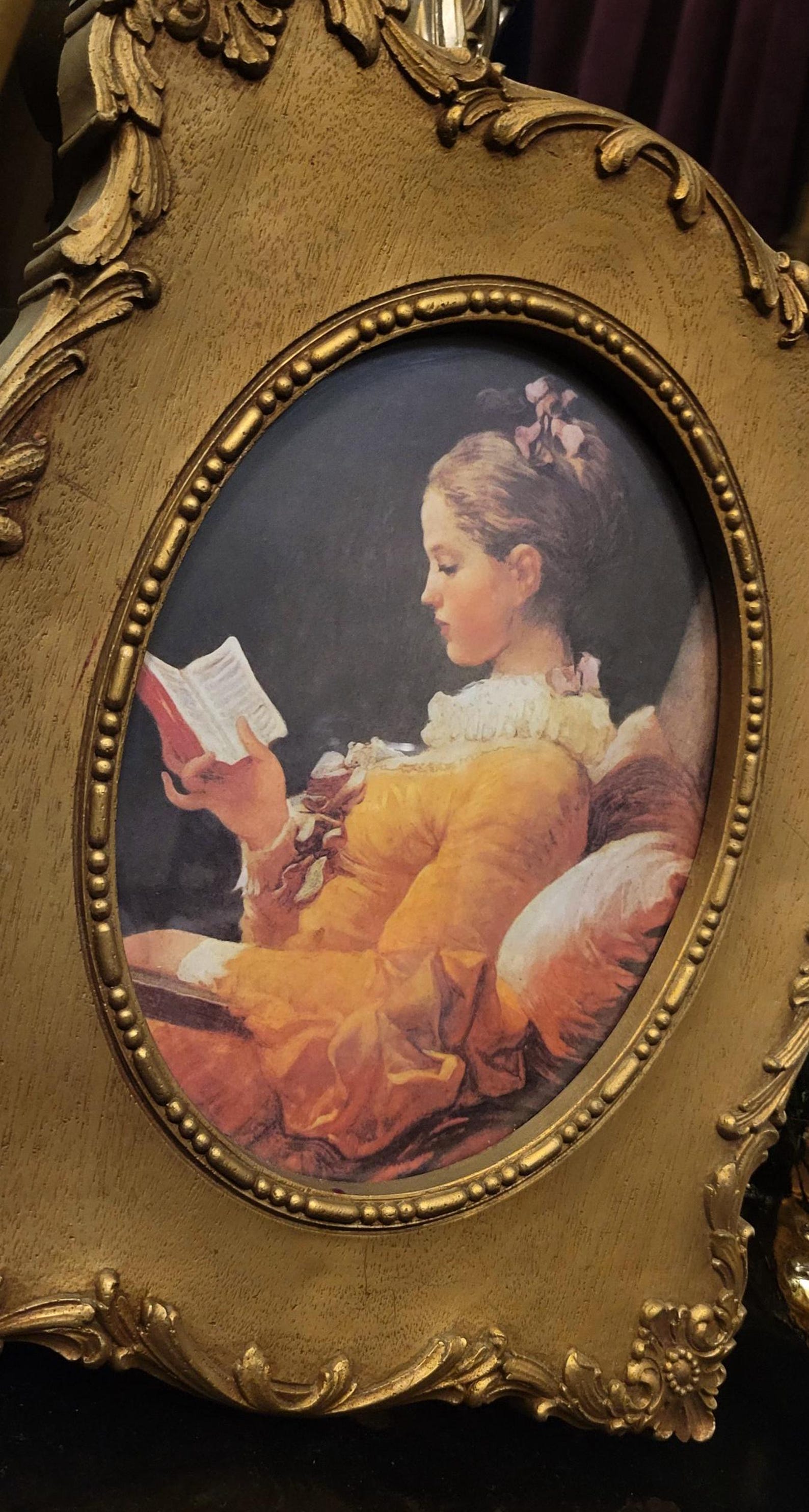 Vintage Bookish Woman Reading Book Framed Art Print - Etsy