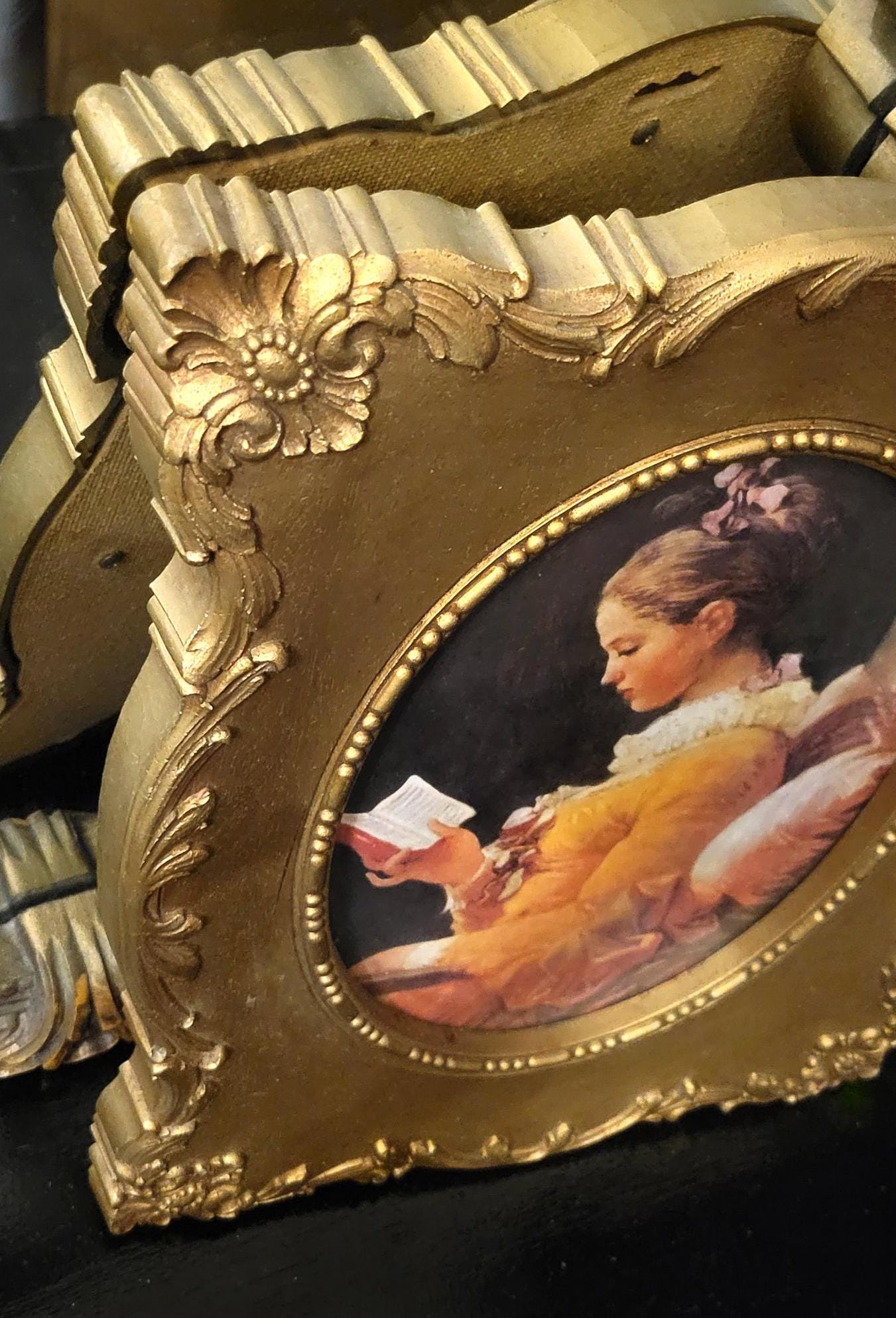 Vintage Bookish Woman Reading Book Framed Art Print - Etsy