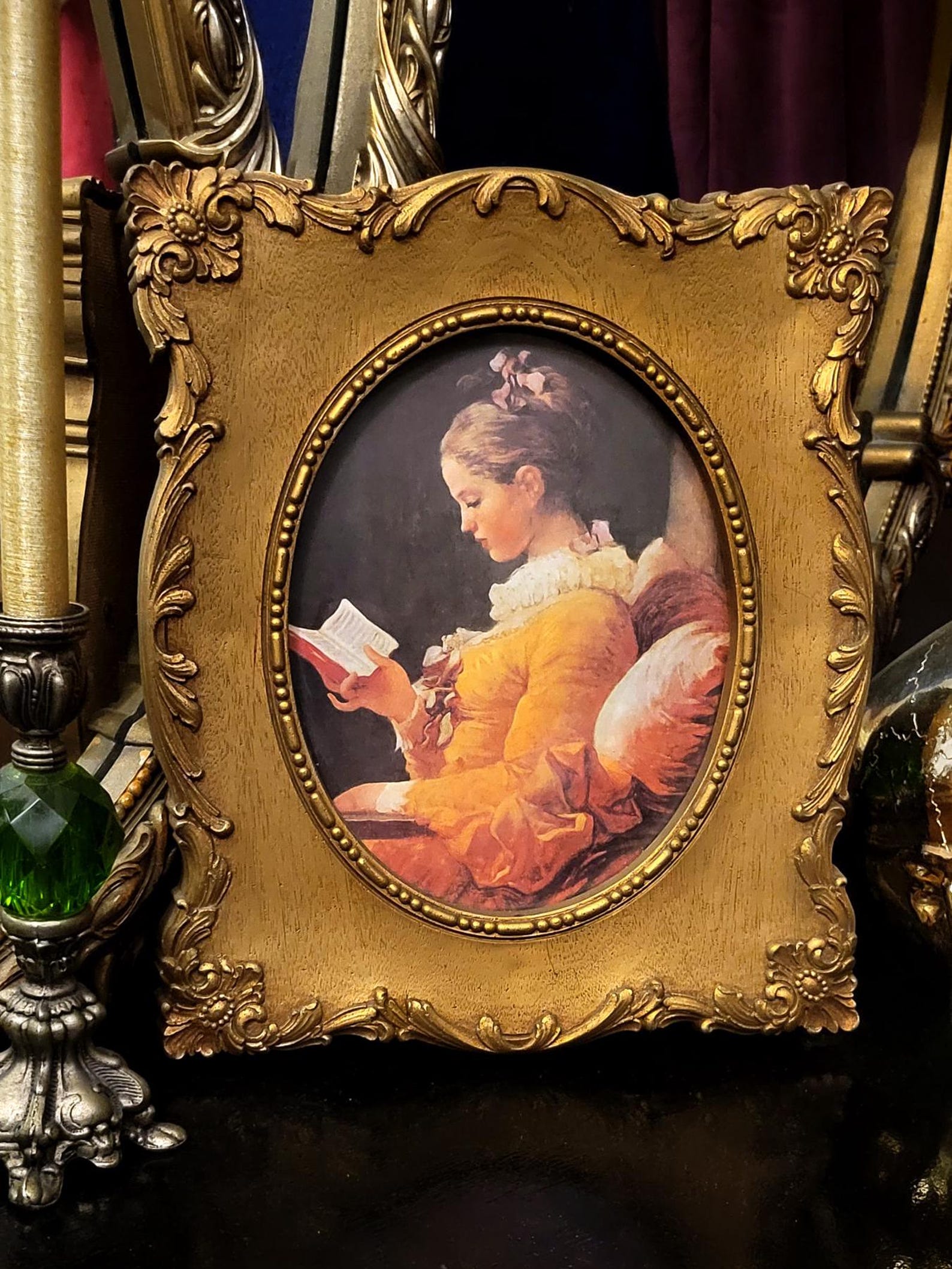 Vintage Bookish Woman Reading Book Framed Art Print - Etsy