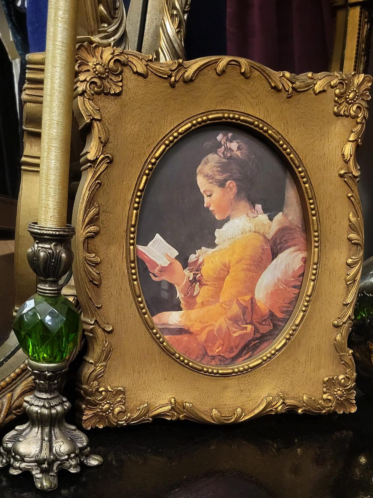 Vintage Bookish Woman Reading Book Framed Art Print - Etsy
