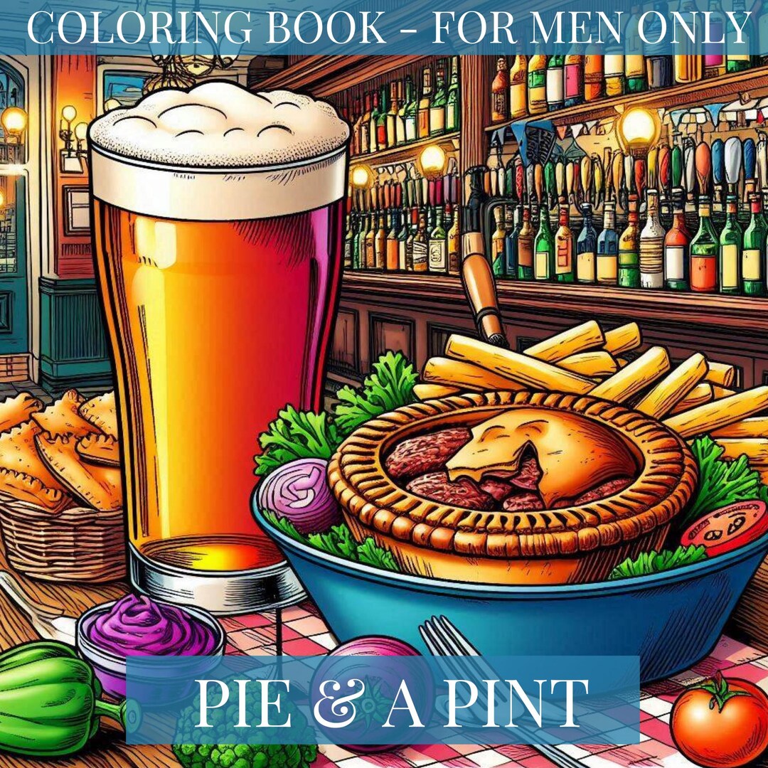 PIE & PINT - Adult Colouring Book, Colouring Book for Men Only - Etsy