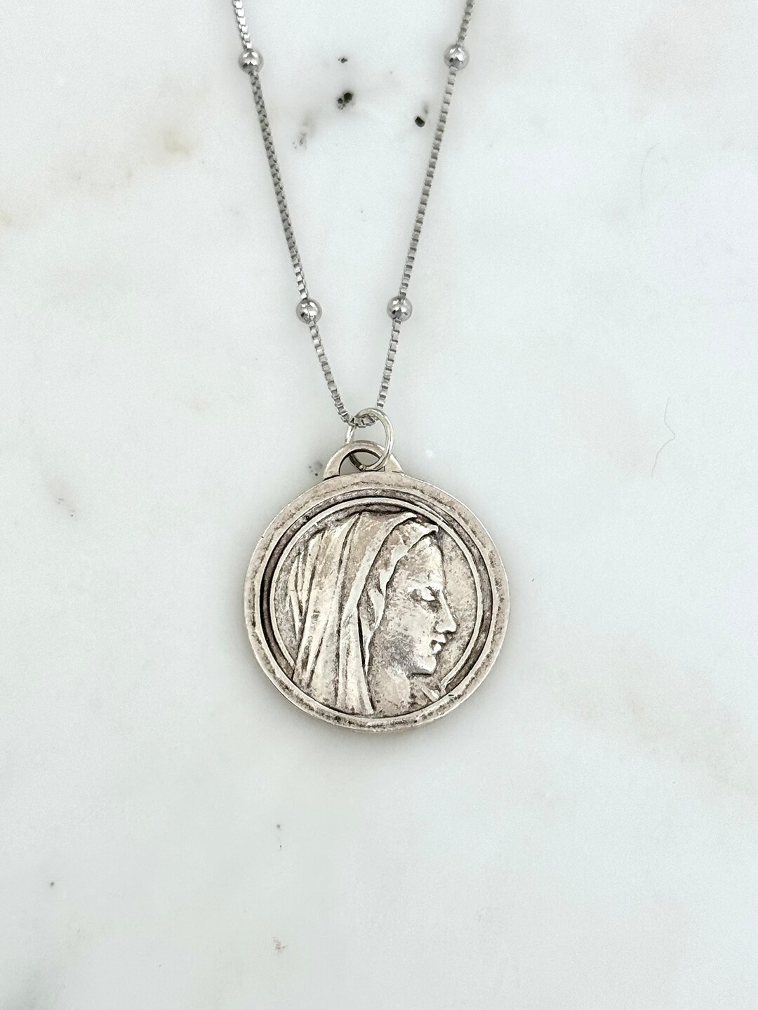 Virgin Mary Pendant Necklace - Blessed Mother Necklace - Our Lady of ...
