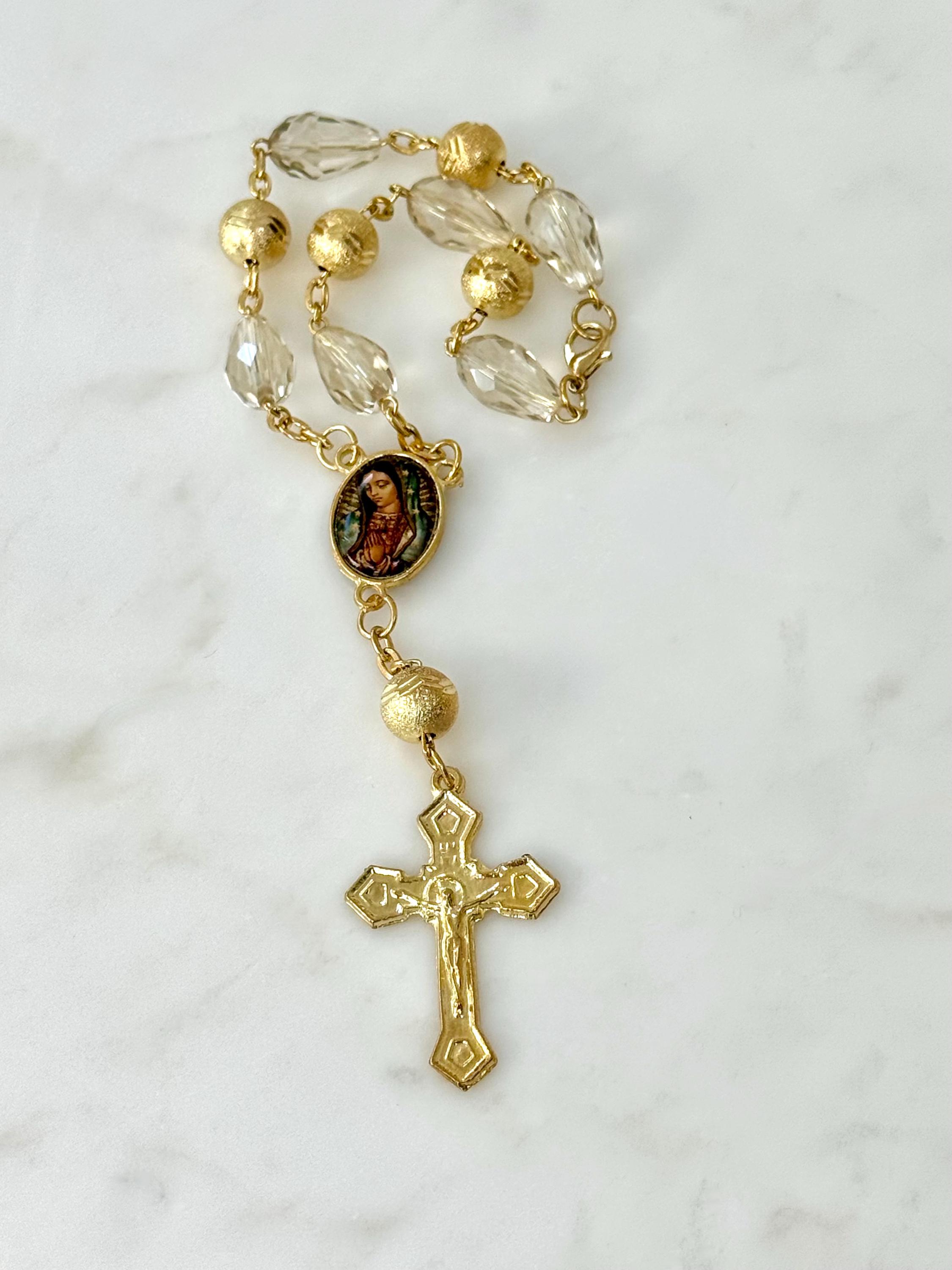 Our Lady of Guadalupe Decade Rosary – Gold Crucifix Medal - Pocket ...