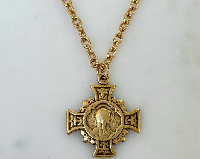 Virgin Mary Necklace - Virgin Mary Pendant - Catholic Jewelry - Vintage ...