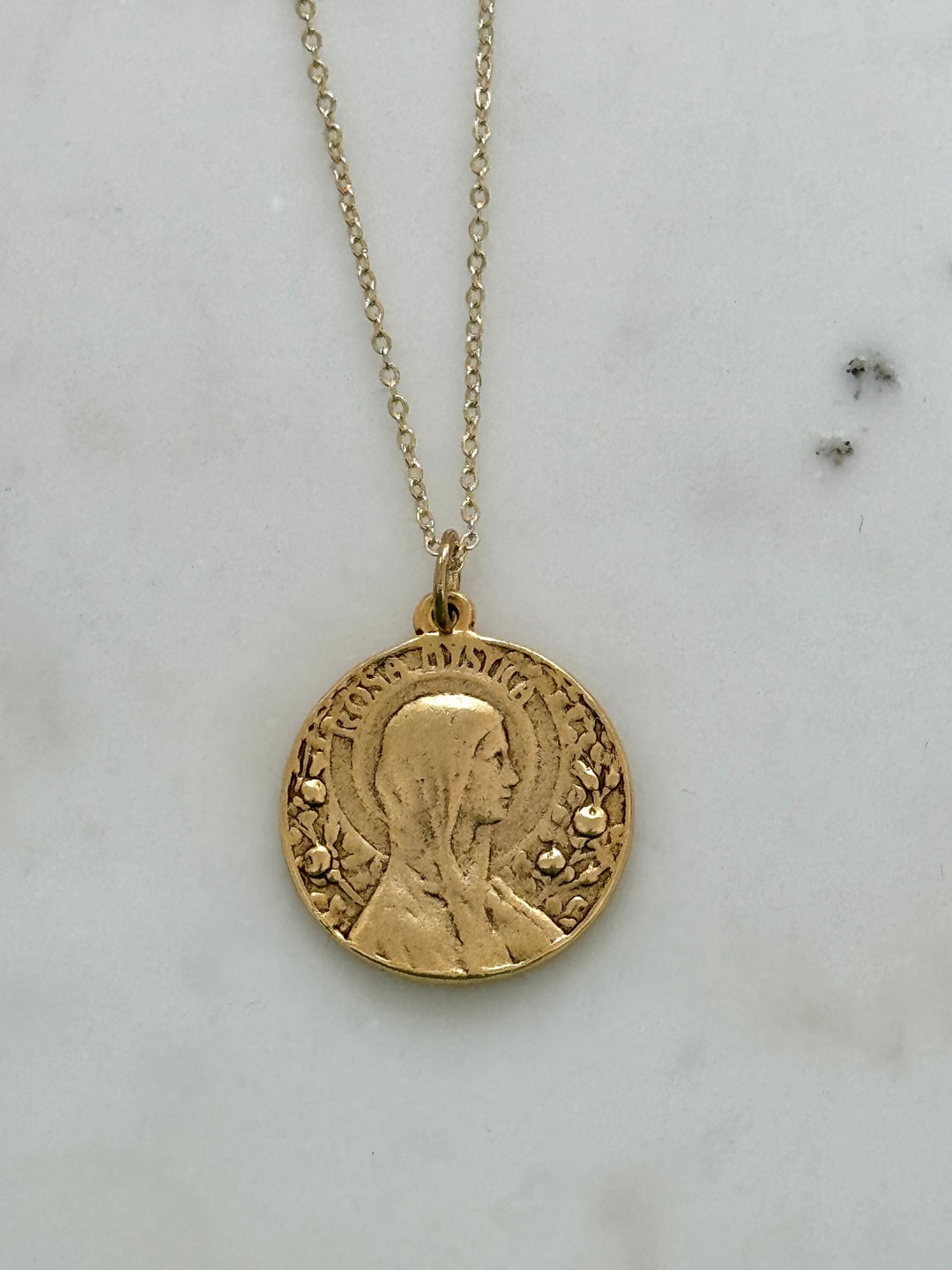 Rosa Mystica Necklace Virgin Mary Necklace Blessed Mother Necklace Holy ...