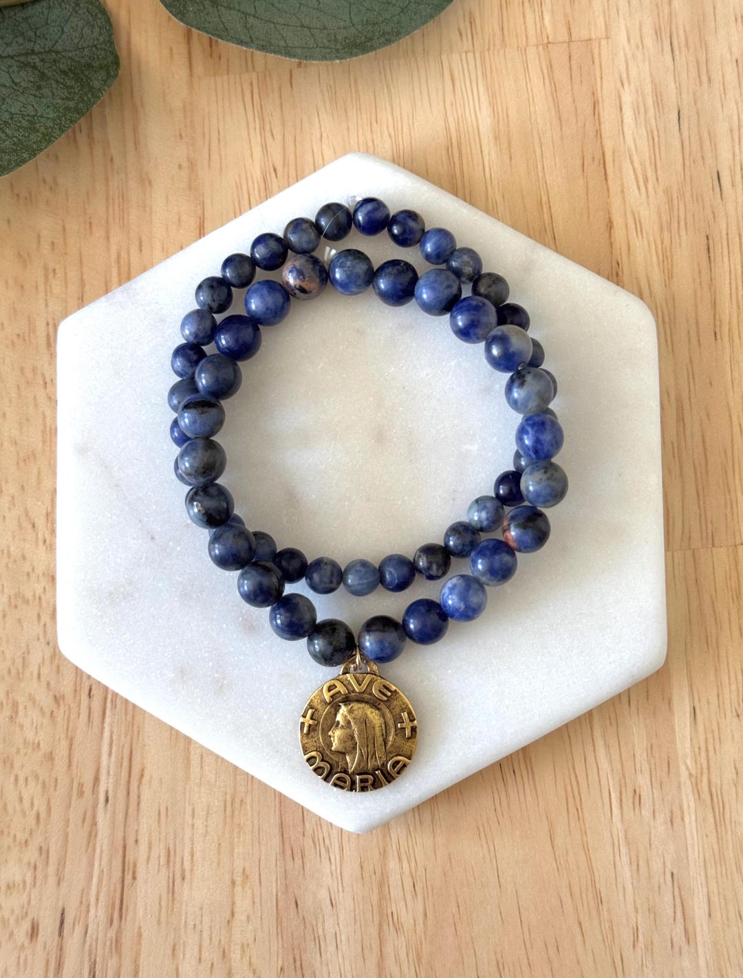 Ave Maria Mary Medal Bracelet - Virgin Mary - French Charm - Catholic ...