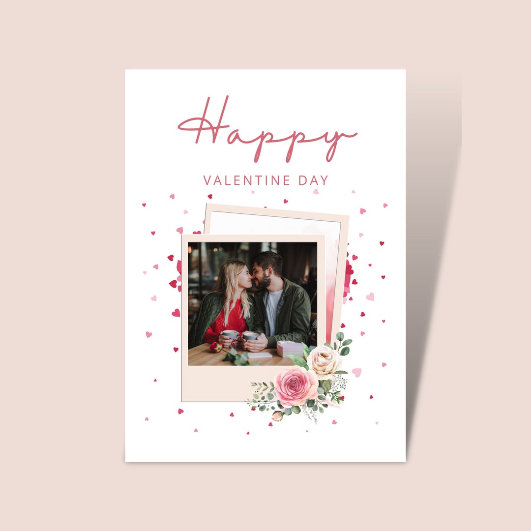 Valentine's Day Card With a Custom Photo Printable Download Val2301 - Etsy