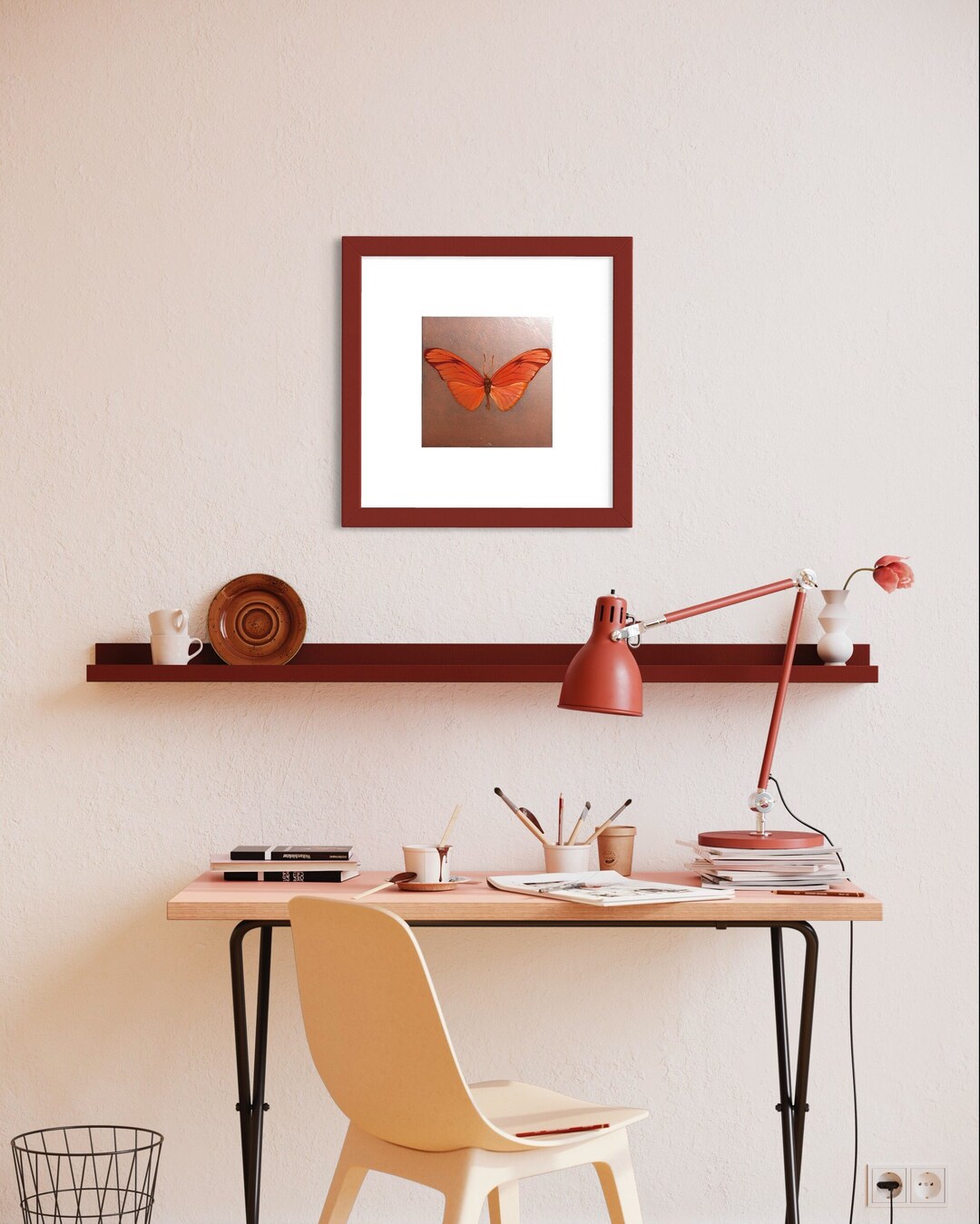 Gilded Butterfly Artwork: Handmade Metal Leaf Insect Art - Etsy