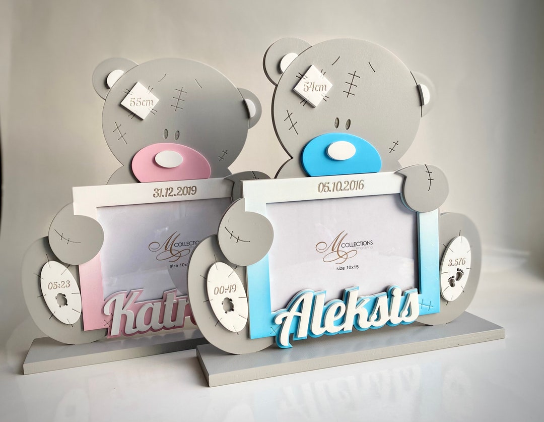 Personalised Teddy Bear Frame, Frame for Newborns, Frame for Children ...