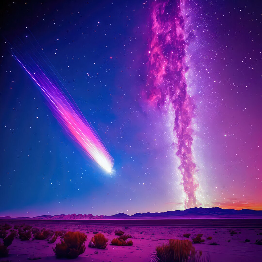 Shooting Star - Purple Galaxy Digital Print (digital Download) - Etsy