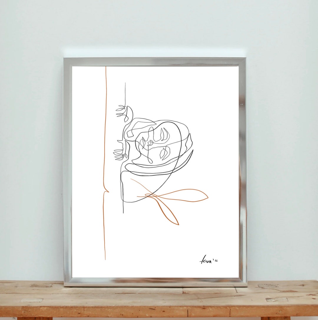 Single Line Art Face Anime Art One Line Art Body Abstract - Etsy