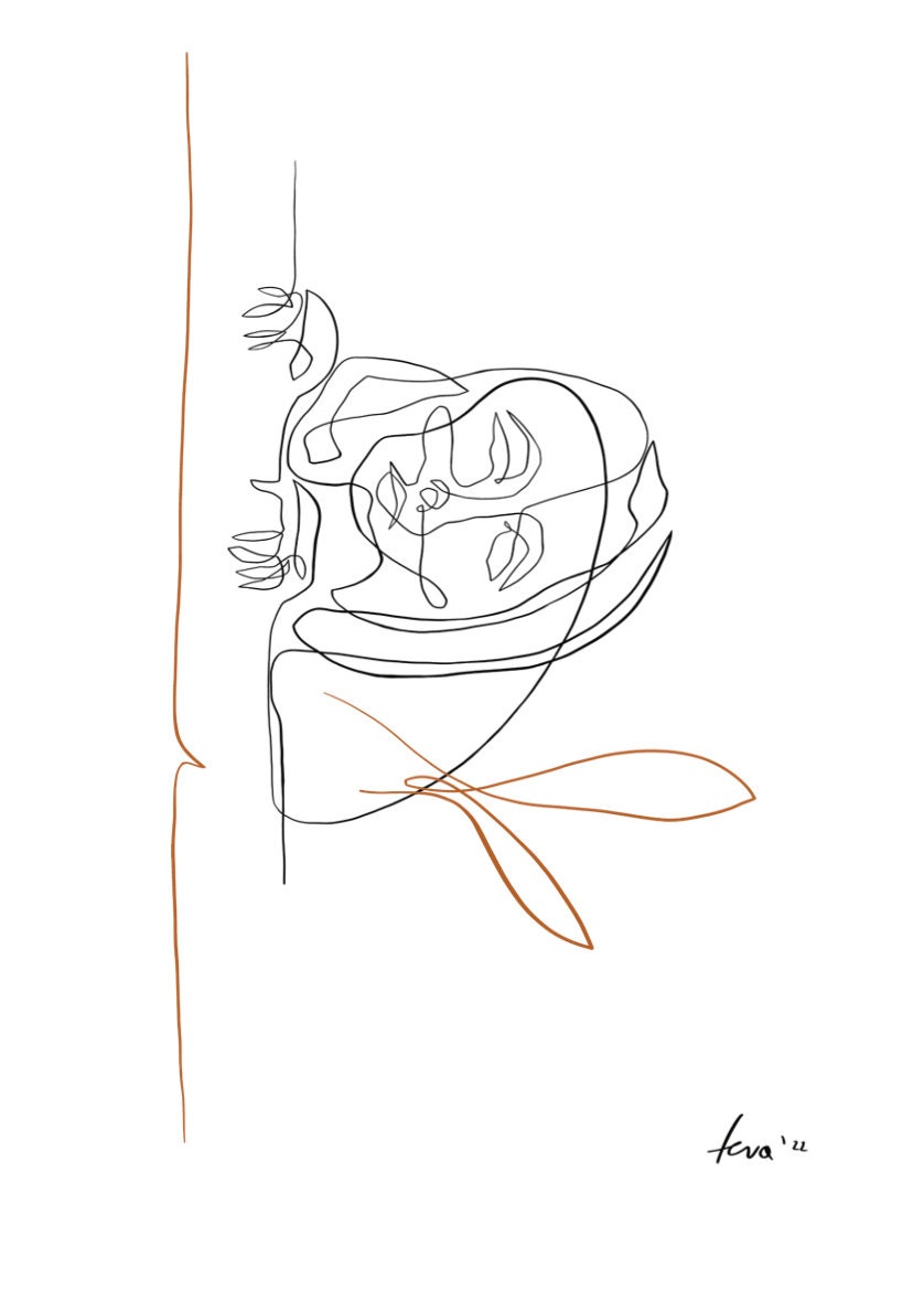 Single Line Art Face Anime Art One Line Art Body Abstract - Etsy