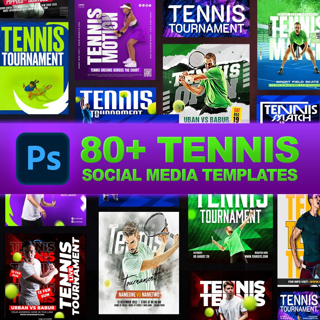 80+ Tennis Social Media Templates for Photoshop, Instagram Posts ...