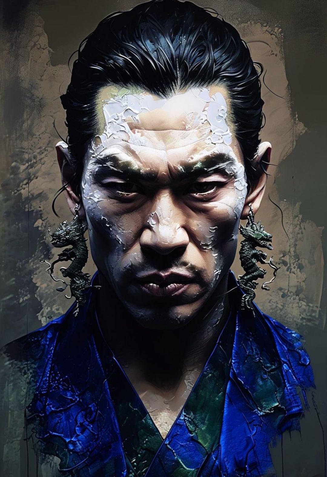 Yakuza Boss Portrait Digital Download | Japanese Tattoo Style Wall Art ...
