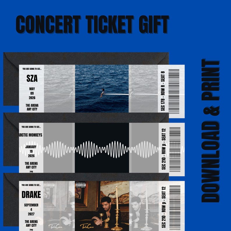 Custom Concert Ticket | Digital Download | Printable Ticket for Any ...
