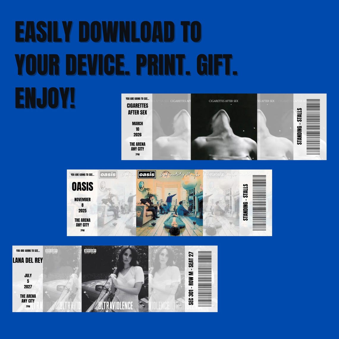 Custom Concert Ticket | Digital Download | Printable Ticket for Any ...